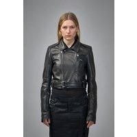 Rick Owens Cropped Leather Jacket Lukes Stooges