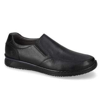 Valleverde 17840 Mocassins Casual Hommes Cuir Noir Semelle Caoutchouc, Noir, 43 EU