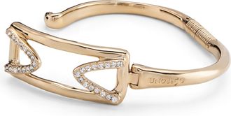 Uno De 50 UNO de 50 Starres Armband aus Metalllegierung, 18 K vergoldet, zentrales rechteckiges Glied mit Topas