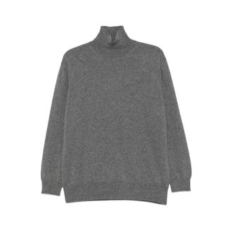 Malo Kaschmirpullover mit hohem Kragen - - Knitwear - Damen - Grau - XS