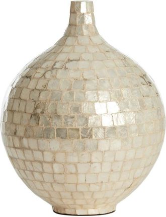 Light & Living Vase ELORZA en bambou cr&egrave;me - &Oslash;28x35 cm