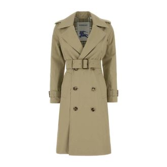 Burberry Gabardine Trenchcoat - - Coats - Damen - Gr&uuml;n - XS