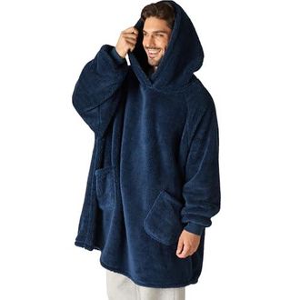 Bedsure Plaid &agrave; Capuche Adulte - Plaid Polaire avec Manche Femme Homme Couverture Manche avec Poches Portables, Plaid Pull Couverture Canape TV Hiver, 95x85 c