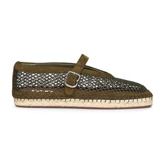 Alaia Espadrilles aus Netzstoff und Wildleder - - Shoes - Damen - Gr&uuml;n - 38 EU