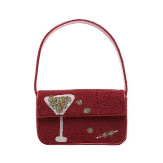Staud Staud - Tommy Beaded Bag - Femme - Sacs - Rouge - Taille: ONE Size