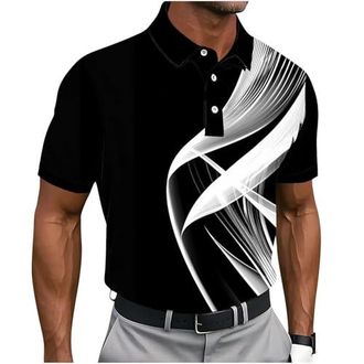 Generic Chemise de golf extensible et d&eacute;contract&eacute;e pour homme avec col rabattable, &eacute;l&eacute;gant, respirant, polyvalent, confortable, l&eacute;ger, &agrave; manches courtes, pour