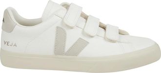 Veja Femme, Chaussures, Blanc, Taille: 38 EU Baskets en Cuir Blanc avec Logo Contrast&eacute;