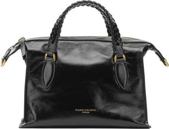 Gianni Chiarini Hobo Bags - Rectangular Leather Handbag With Braided Handles A - Gr. unisize - in Schwarz - f&uuml;r Damen