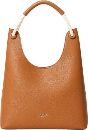 Twinset Femme, Sacs, Brun, Taille: ONE Size Sac Hobo avec poign&eacute;e tress&eacute;e