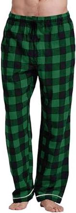 Generic Pantalon de nuit pour homme, pantalon de d&eacute;tente &agrave; carreaux, v&ecirc;tement de nuit doux &agrave; carreaux, pantalon de pyjama &agrave; jambe large et &eacute;lastique, pantalon