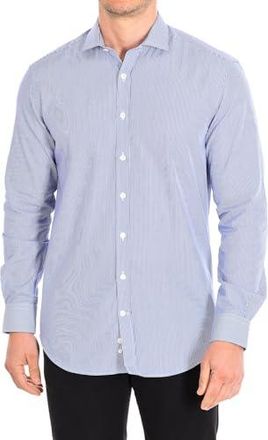 Café Coton JUNO5 Chemise à Manches Longues avec col à Revers et Fermeture boutonnée pour Hommes