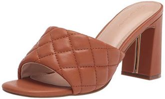 The Drop Pattie Mules à haut talon bloc pour Femme, 37.5 EU, Caramel matelassé
