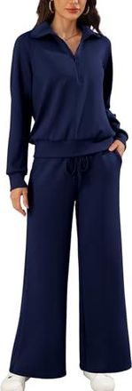 SHEKINI Survetement Femme Ensemble de Surv&ecirc;tement Deux Pi&egrave;ces &agrave; Manches Longues D&eacute;contract&eacute; Ensembles Sports Haut avec demi-fermeture &eacute;clair Pantalon de joggi