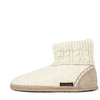 Giesswein Chausson Freiburg &eacute;cru m&eacute;lang&eacute; 39 - Pantoufles Hautes en Laine | Chaussons Chaudes pour Femmes | Chaussures en Feutre antid&eacute;rapantes | Pantoufles en F