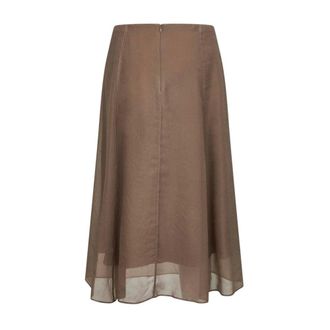 Brunello Cucinelli Femme, Jupes, Brun, Taille: 36 FR Rope Silk Tulle Skirt