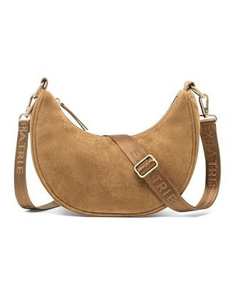 Expatri&eacute; Sac Bandouli&egrave;re Femmes Marron - Lea Small Suede - Half Moon Bag - Sac Banane avec Sangle R&eacute;glable - Sacoche Demi Lune en Cuir V&eacute;g&eacute;talien - Imperm&eacute;able