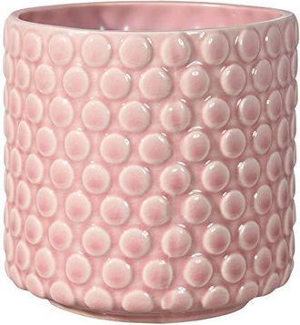 Bloomingville Pot de Fleur Dot - Pots de Fleurs décoratifs Couleur pour intérieur Style rétro créatif S (12,5 cm ø), Rose, Céramique