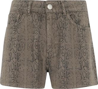 Federica Tosi Femme, Shorts, Vert, Taille: W25 Short en Denim Pitonato