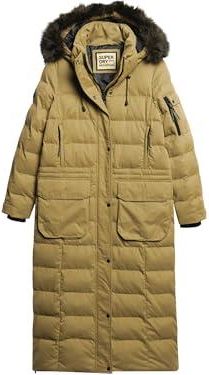 Superdry MF Fausse Fourrure Hooded Parka Veste, Classique Brun Clair Brun, 38 Femme