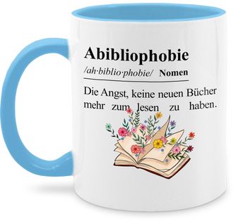 Shirtracer Tasse Tassen 325ml - Statement - Abibliophobie Definition I B&uuml;cherliebhaber Geschenk Buchliebhaber I Lesefreude Geschenk Lesen I B&uuml;cherwurm I Leseratt