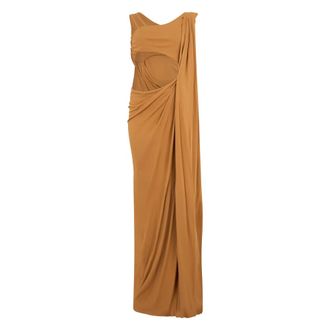 Alberta Ferretti Langes- drapiertes One-Shoulder-Kleid - - Dresses - Damen - Braun - M