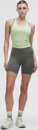 lululemon Swift Speed Shorts mit hohem Bund f&uuml;r Frauen - 15 cm - Gr&ouml;&szlig;e 12 in Palm Deco