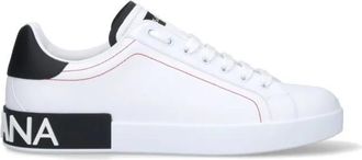Dolce & Gabbana Low-Top Sneaker - Portofino Low-Top Sneakers With Contrasting Detail - Gr. 41 (EU) - in Wei&szlig; - f&uuml;r Damen