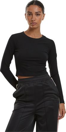 Urban Classics Ladies Organic Cropped Longsleeve Frauen Langarmshirt schwarz S