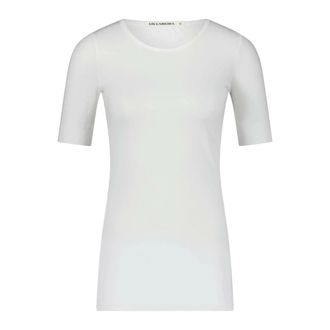 Lareida Baumwoll T-Shirt Slim Fit Rundhals - - Tops - Damen - Wei&szlig; - L