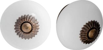 Nicola Spring Möbelknöpfe aus Keramik - Weiß - 12 Stück