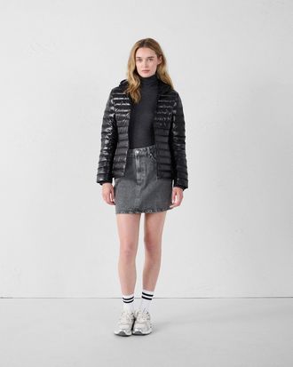 Jott Doudoune l&eacute;g&egrave;re &agrave; capuche Noir Cloe shiny - Taille XL