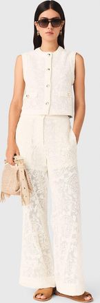 Maje Jacke Aus Guipure-spitze - Ecru - Maje