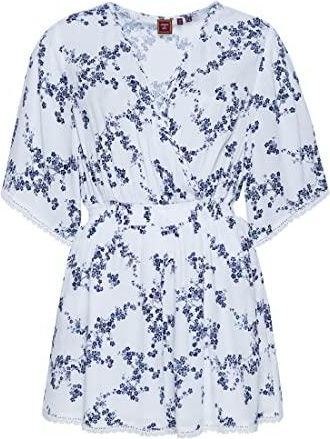 Superdry Vintage Beach Playsuit Robe décontractée, Optic Blossom, XS Femme