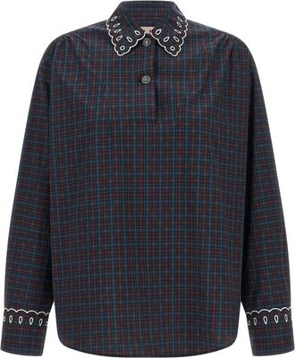 Marni Lang&auml;rmeliges Popeline-Hemd - - Blouses & Shirts - Damen - Blau - XS