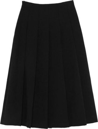 R&oacute;he Femme, Jupes, Noir, Taille: 34 FR Jupe Midi Pliss&eacute;e
