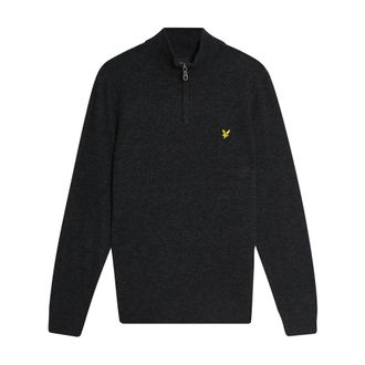 Lyle & Scott Mid Knits Lambswool Blend Quarter Zip Jumper - - Knitwear - Herren - Schwarzk - 2XL