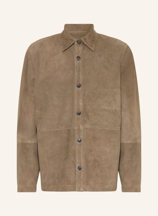 Closed Closed Leder-Overshirt beige