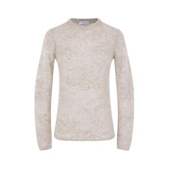 Brunello Cucinelli Rundhals-Strickware - - Knitwear - Damen - Beige - M