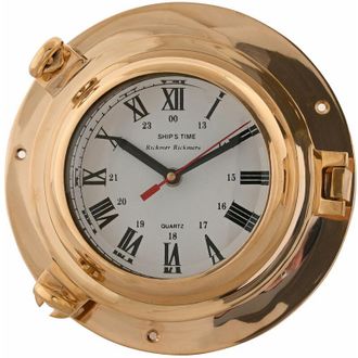 DKD Home Decor Dkd Home Decor - Messingkristallwanduhr 23x7x23 Brillante Goldene Messingkristallkristall mehrl&ouml;sliche Farbfamilienuhr Details