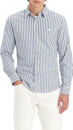Levi's Long-Sleeve Battery Housemark Chemise Slim pour Homme, Bleu (Dean Stripe Estate Blue), XS