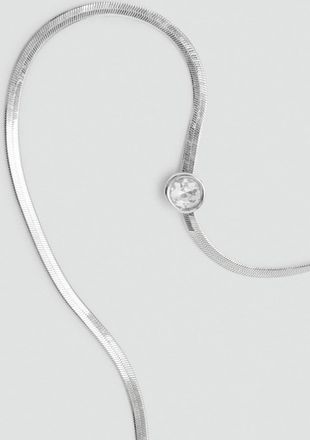 Mango Ceinture cha&icirc;ne avec perles argent - Femme - M - MANGO