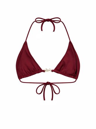 MC2 Saint Barth Womens Triangle Bikini Top Leah Plate Bordeaux Lycra Polyamide Swimwear Sea Clothing