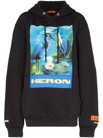 Heron Preston sweat &agrave; capuche &agrave; imprim&eacute; graphique - Noir