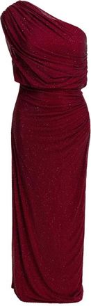 Self Portrait Femme, Robes, Rouge, Taille: 38 FR Robe Midi Pliss&eacute;e &agrave; Strass