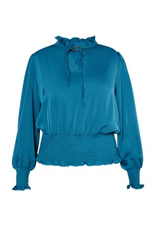 Faina Bluse Damen Smaragd Blau