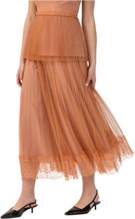 Kocca Femme, Jupes, Brun, Taille: 44 FR Layered Full Length Skirt