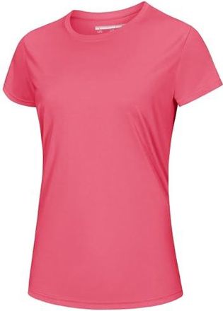 Magcomsen T-shirt l&eacute;ger d&eacute;t&eacute; pour femme - Manches courtes - UV - S&eacute;chage rapide - Indice de protection UPF 50+ - Couleur unie - Pour le jogging, la randonn&eacute;e, R