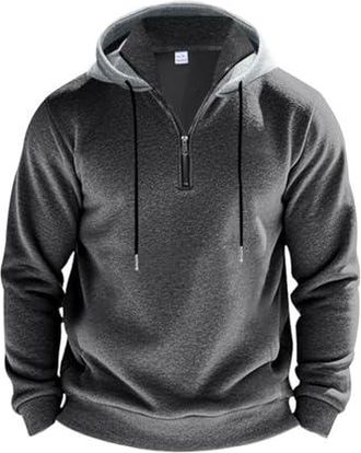 Generic Hauts en polaire pour homme, veste pelucheuse imprimée tendance et décontractée pour la vie quotidienne, cadeaux de Noël, gris foncé, XXL