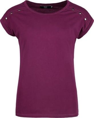 RED by EMP Femme T-Shirt Violet avec des Rivets sur lépaule XXL