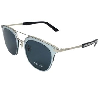 Police unisex, Accessoires, Multicolore, Taille: ONE Size Lunettes de soleil en m&eacute;tal bleu et argent